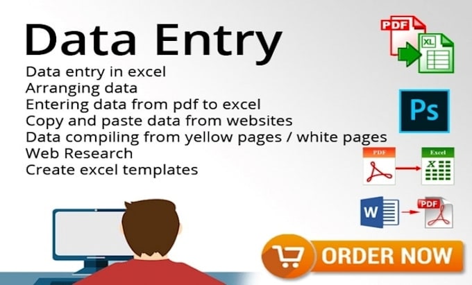 Do data entry , encoding, typing work, pdf to word by Destish | Fiverr