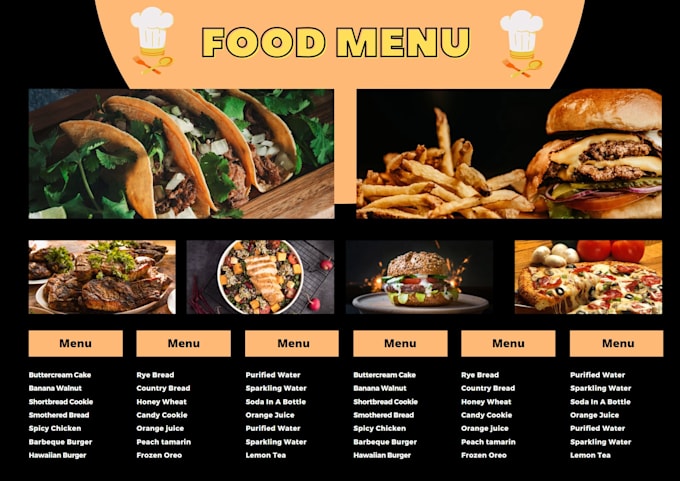 Create professional fast food menu card by Hamzasheikh24 | Fiverr
