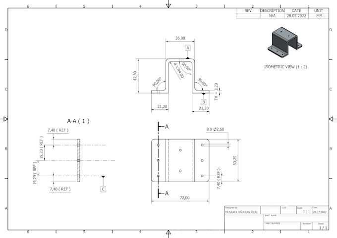 Create technical drawings, 3d models, 2d drawing, sheet metal design by Ogulcanocal | Fiverr