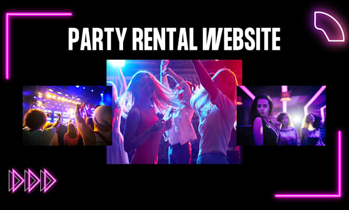 Design party rental website photo booth rental with online booking by ...