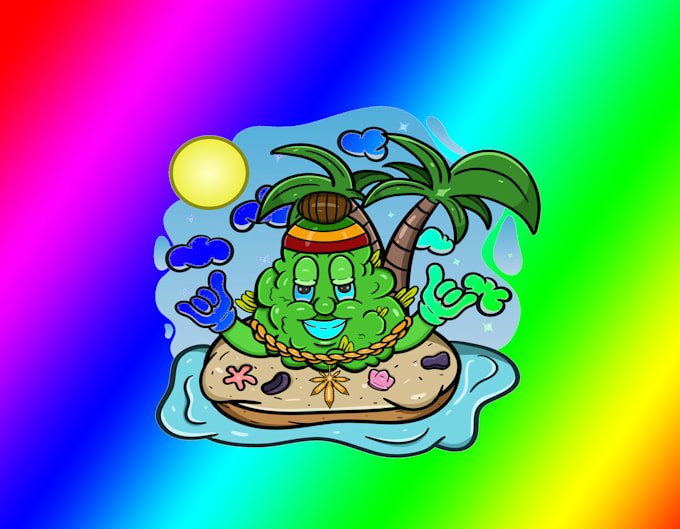 Create your creative cartoon weed bud with king style logo within 12 ...