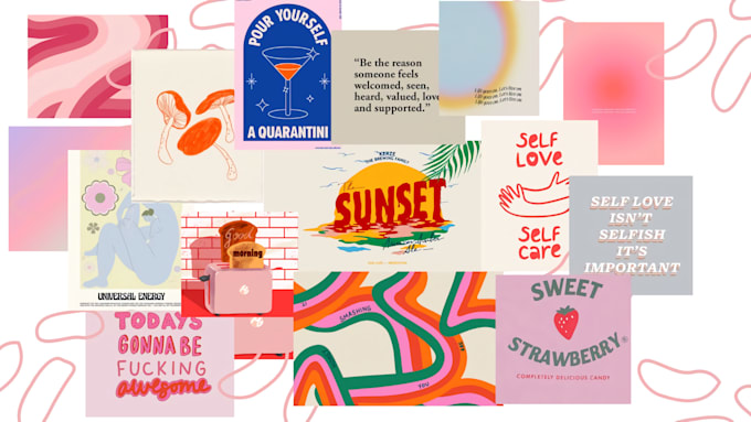 Design printable colorful wall art poster canvas for etsy or home by ...