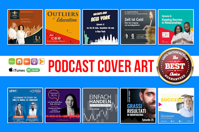 Design creative podcast cover art, podcast thumbnails within 8 hrs by ...
