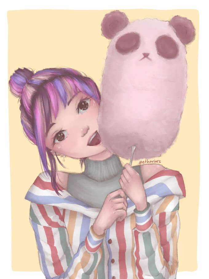 Draw freehand digital portrait illustrations by Ethariars | Fiverr