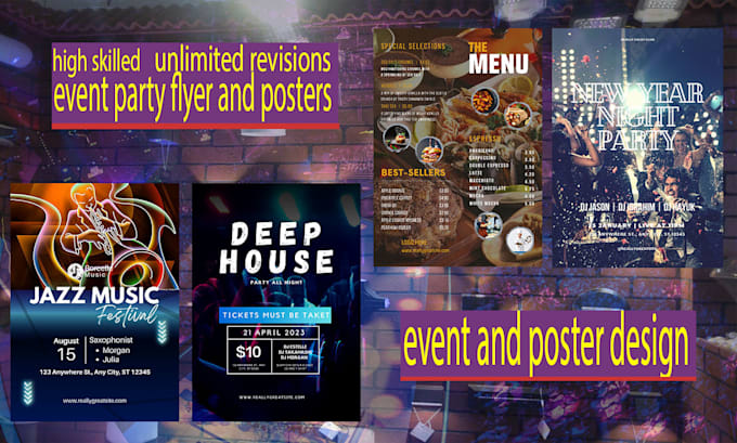 Attractive design club party flyer poster night club design complete 10 ...
