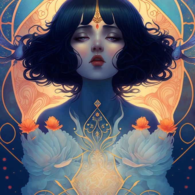 Create a beatiful anime portrait by ai and give it a touch up by ...