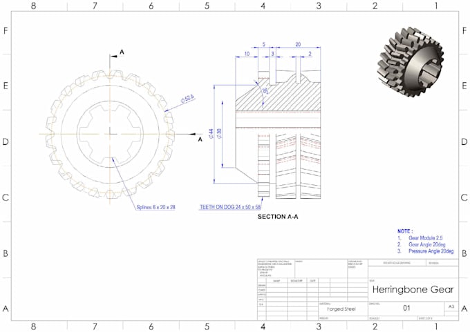 Design 2d and 3d cad mechanical with solidworks by Mawlanah | Fiverr