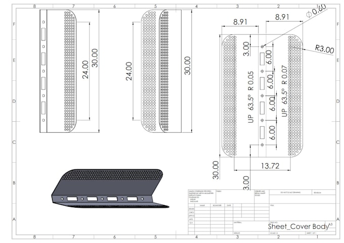 Any sheet metal design dxf 3d model by C_chin | Fiverr