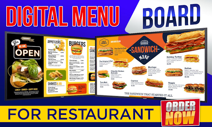 Design tv screen menu or digital menu board for restaurant by ...
