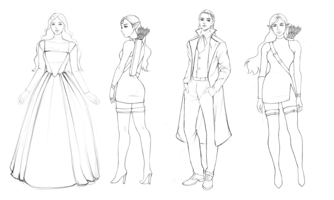 Draw your characters in lineart sketch by Fiannaart | Fiverr Draw your characters in lineart sketch by Fiannaart | Fiverr