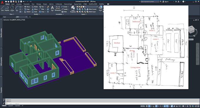 Make drawings in autocad 2d from pdf, image, or hand sketch by Newcad2017 | Fiverr
