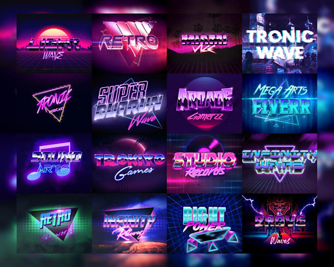 Design a 80s style neon text effect logo designs by vaporwave by ...