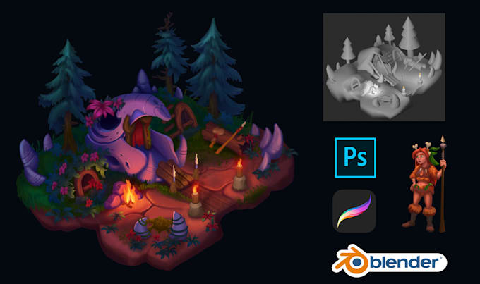 Design 2d game locations and characters by Katekochetkova | Fiverr