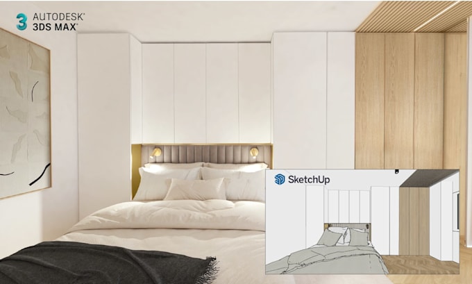Design your house, apartment or studio in sketchup by Evavoidesign | Fiverr