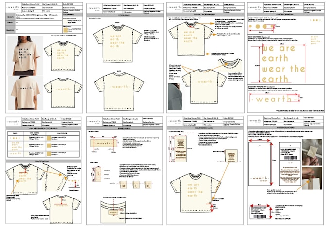 Create a tech pack for you and flat sketch by Sandravca | Fiverr