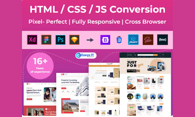 Be Your Front End Web Developer Using Html Css Javascript Bootstrap React Js By Webthree30 Fiverr