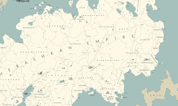 Digitally draw your fantasy sci fi world map by Theazherian | Fiverr