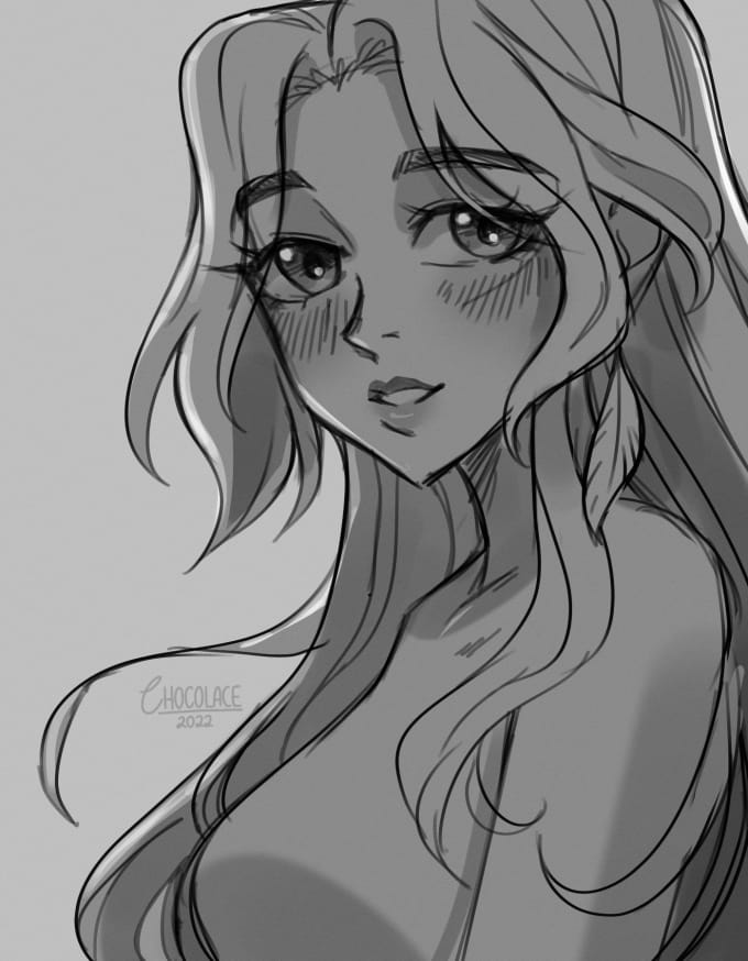 Draw Custom Anime Character Portraits By Chocolace Fiverr