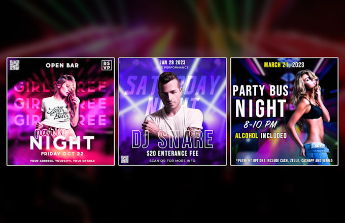 Design a professional social media event, party, club flyer by ...