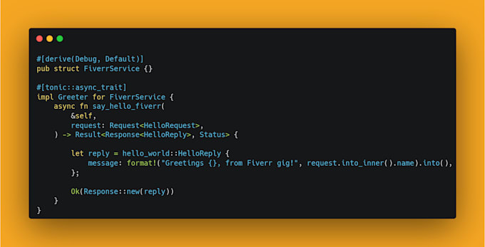 Create an api server in rust serving rest or grpc by Codeguardian | Fiverr