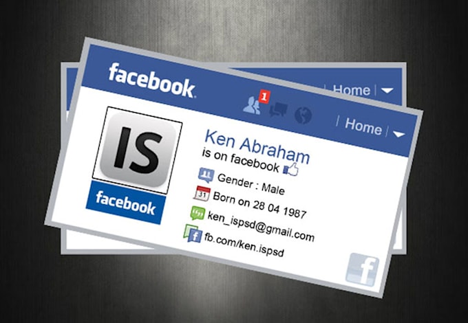 Create an awesome facebook inspired business card by Photology | Fiverr