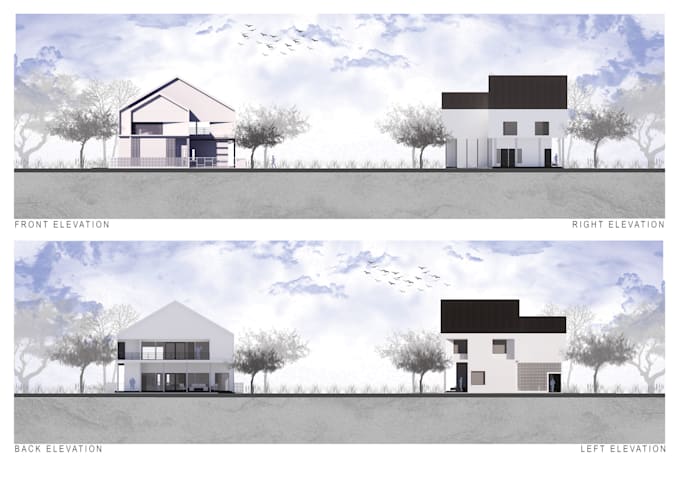 Render 2d architectural visualization, elevation, section, site plan by Gabriel00s | Fiverr