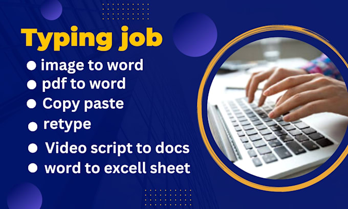 Do unerringly any kind of extra fast typing job by Nazmul_705 | Fiverr