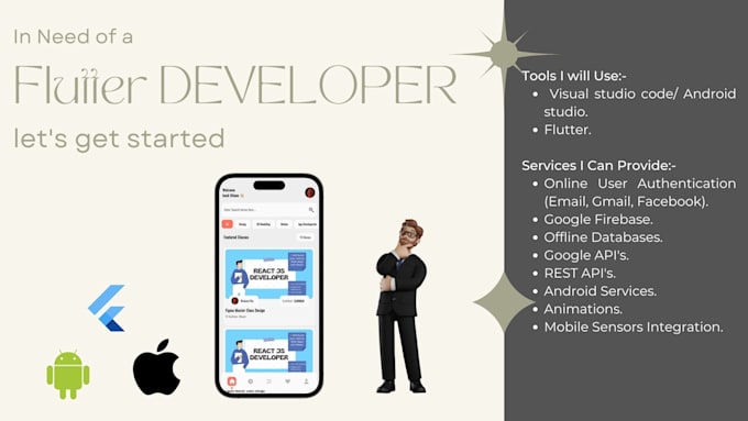 Build your mobile app using flutter for you by Dilane17 | Fiverr