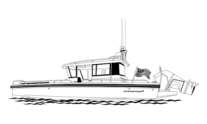 Draw vector line art for your boat,yacht by Amirulbakri | Fiverr