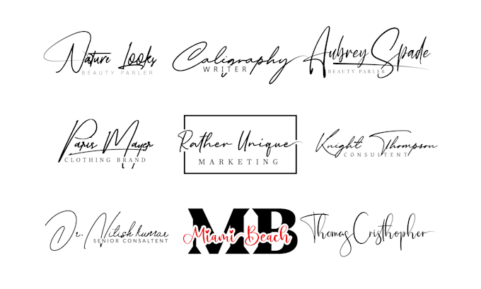 Design signature, cursive, handwritten, scripted, logo by Mahadi8539 ...