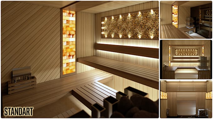 Create a photorealistic 3d rendering for your sauna by Pav_all | Fiverr