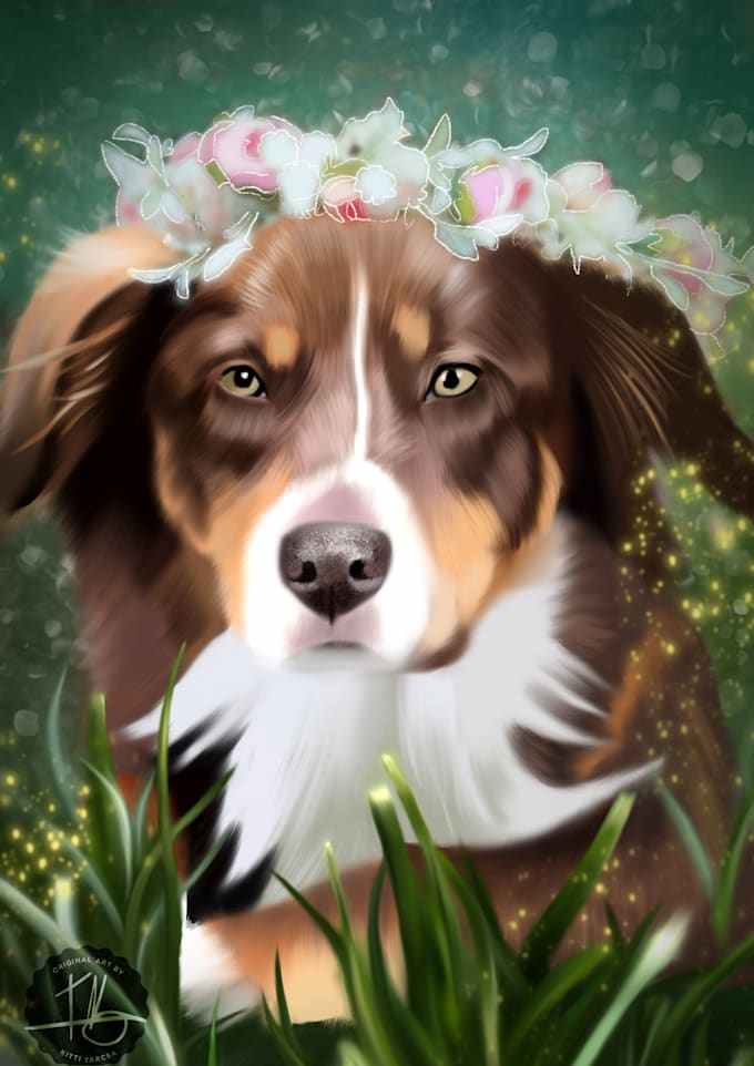 Draw your realistic custom pet dog cat portrait illustration by ...