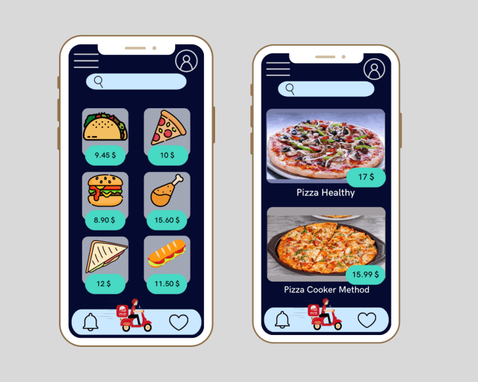 Restaurant unique mobile app ui ux with figma by Tchiko_graphics | Fiverr