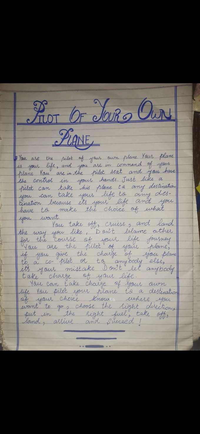 Do handwrite work for you in my beautiful handwriting by Asmaali303 ...