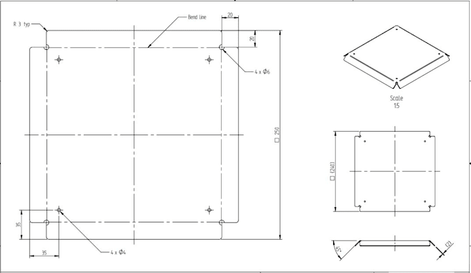 Design and draft a laser cut sheet metal part for you by ...