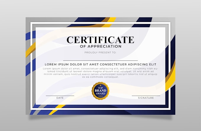 Create a professional certificate template design for you by ...
