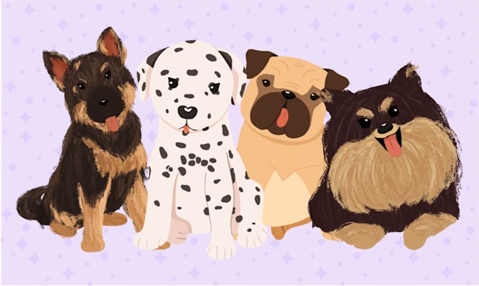 Draw your pets in a unique and cute way by Wonderviic | Fiverr