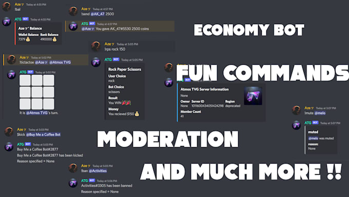 Code A Custom Moderation Discord Bot For Your Server By Aze255 Fiverr
