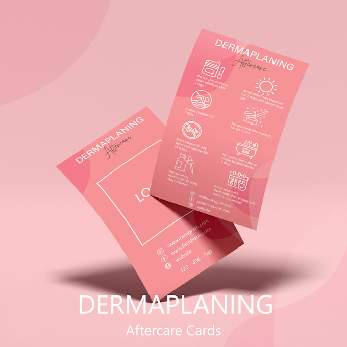 Design esthetician aftercare cards with your logo by Kvycreatives | Fiverr