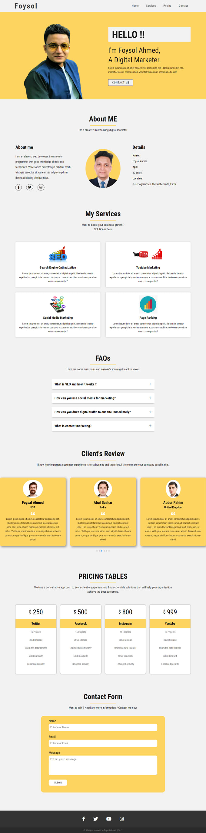Create Personal Portfolio Website With Html Css Javascript By Devhasnat Fiverr