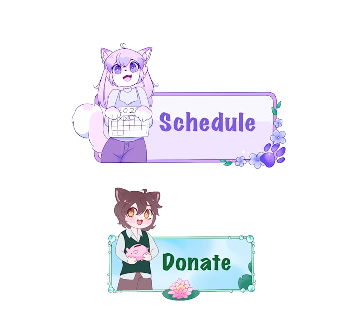 Draw cute chibi or furry panels for your twitch by Glodas576 | Fiverr