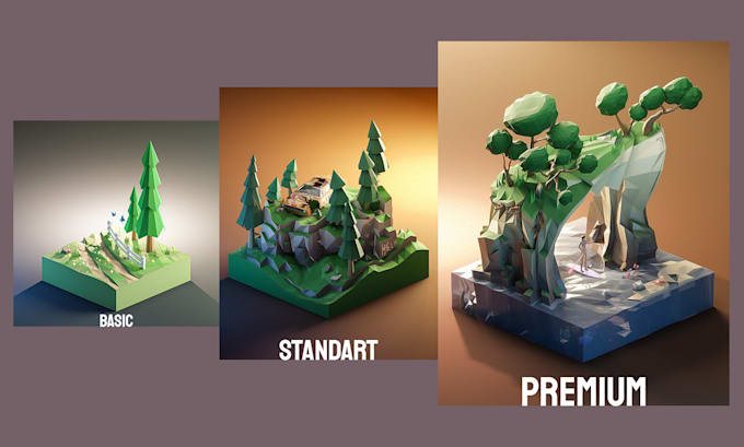 Create low poly isometric illustration by Pelopoly | Fiverr