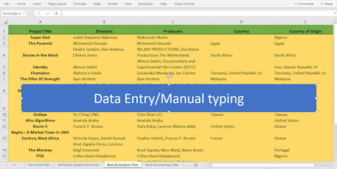 Do all excel data entry project by Seed_bolaji | Fiverr