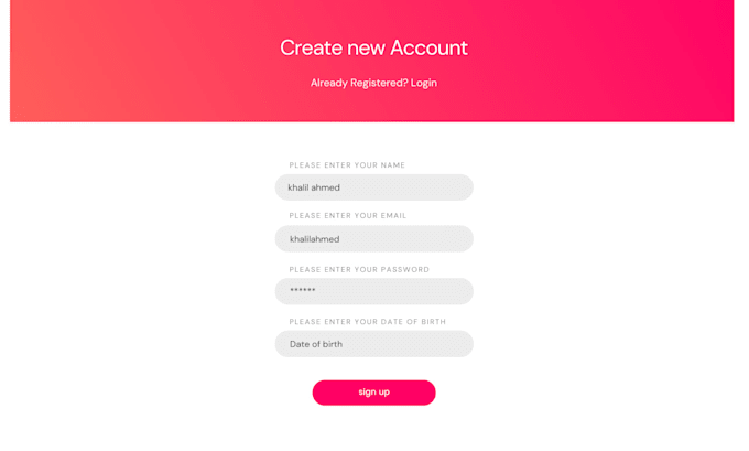 Login ,sign up and landing page using html , css , php by Khalil ...