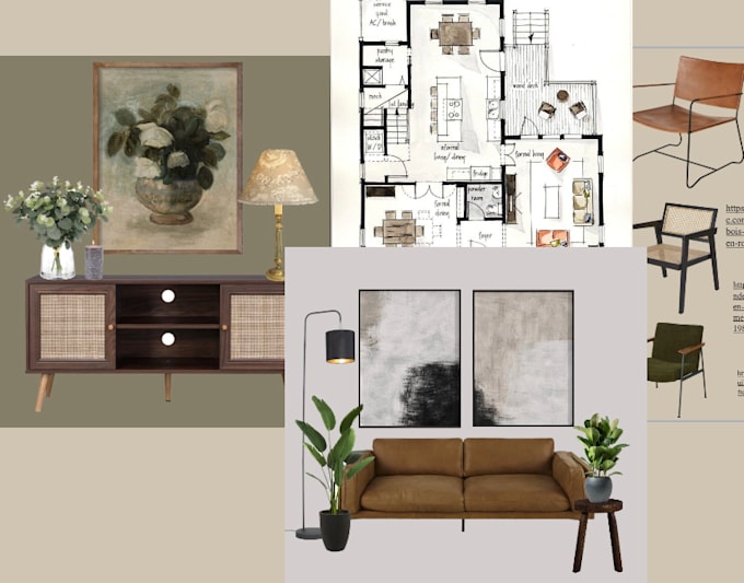 Provide interior design for any room, with a shopping list by Uorram ...
