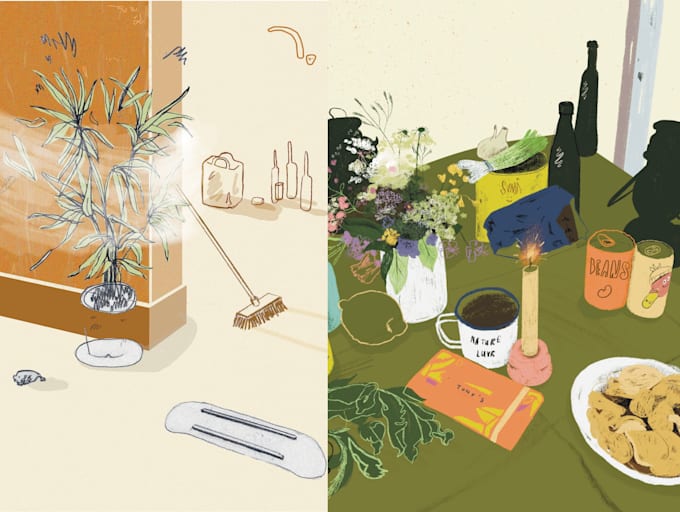 Draw a vibrant, creative still life or scene by Bethgczart | Fiverr