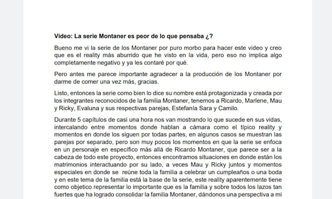 Make an exact transcription of your audio in spanish by Marianamogol863 ...