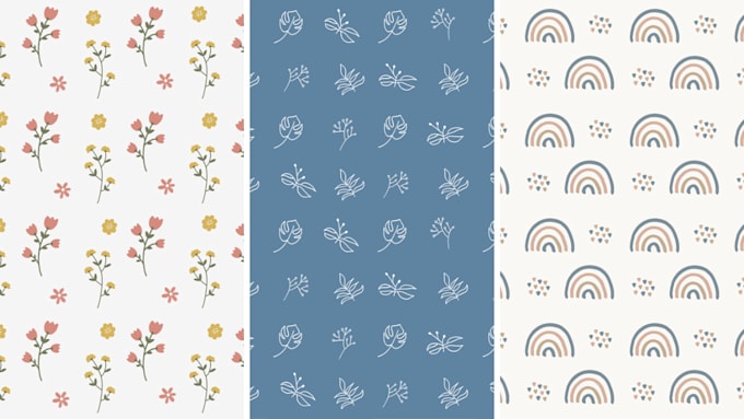 Create cute vector hand drawn seamless pattern by Mariaocha12 | Fiverr