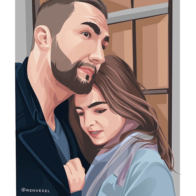 Create vector potrait couple ,family and club by Renart4 | Fiverr