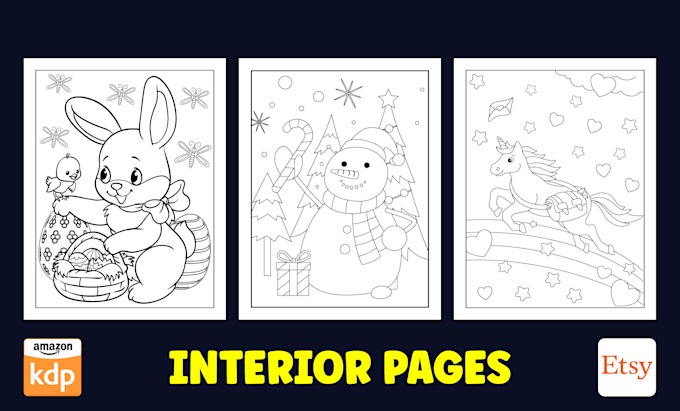 Design kids coloring book children activity book cover coloring pages ...
